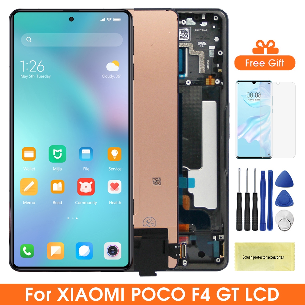For Xiaomi Poco F4 GT 21121210G LCD Display Touch Screen With Frame Digitizer Assembly ...