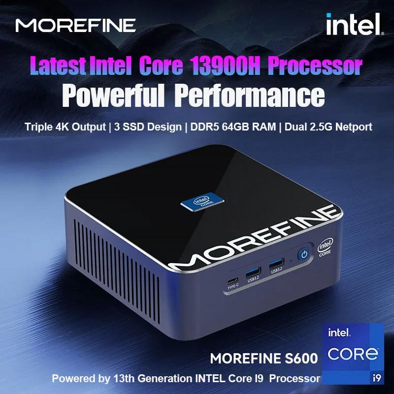 MOREFINE S600 13th Gen Intel i9-13900H i9-12900HK DDR5 Mini PC DDR5 ...