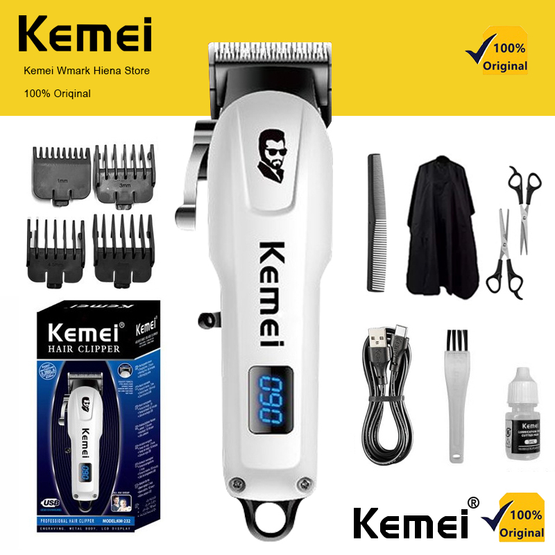 Kemei KM-232 Professional LCD Electric Hair Clipper For Men Wireless ...