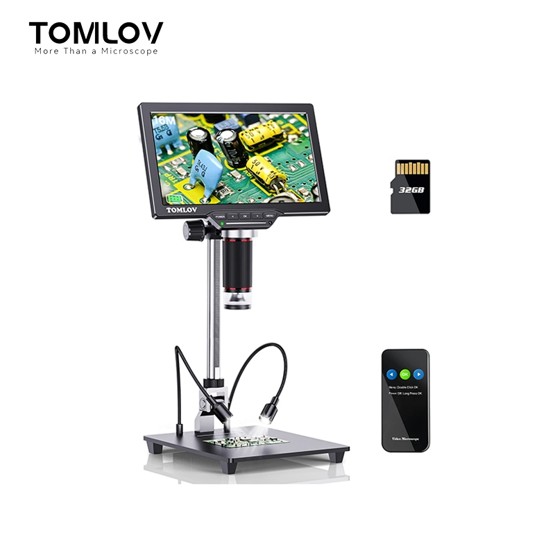 TOMLOV DM201 Pro HDMI 7" LCD Digital Microscope 1200X 10 Inch Stand ...