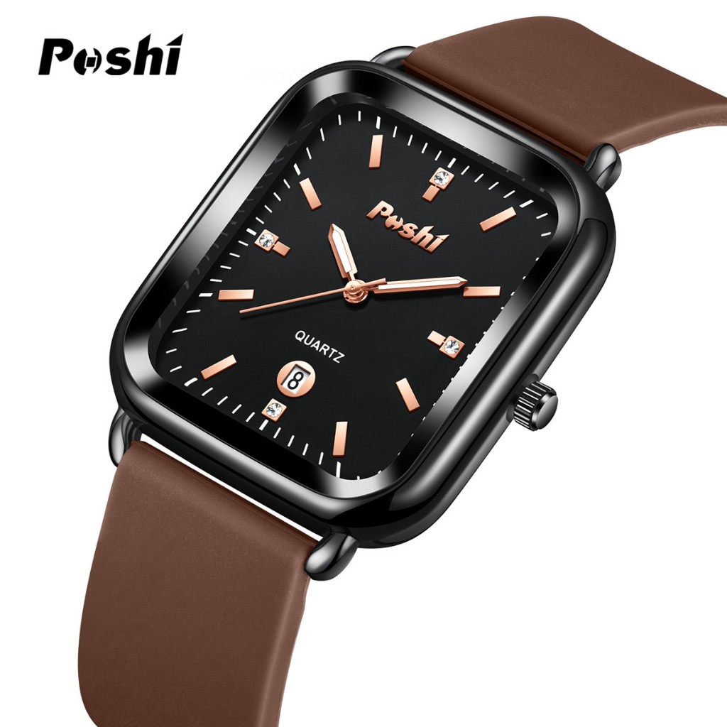POSHI Fashion Square Women Watches Unisex Men Casual Sports Watch Woman ...