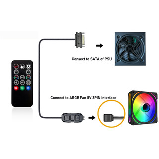 5V 3pin ARGB Controller 3Pin Case Fan Light With RGB Wireless Sata ...