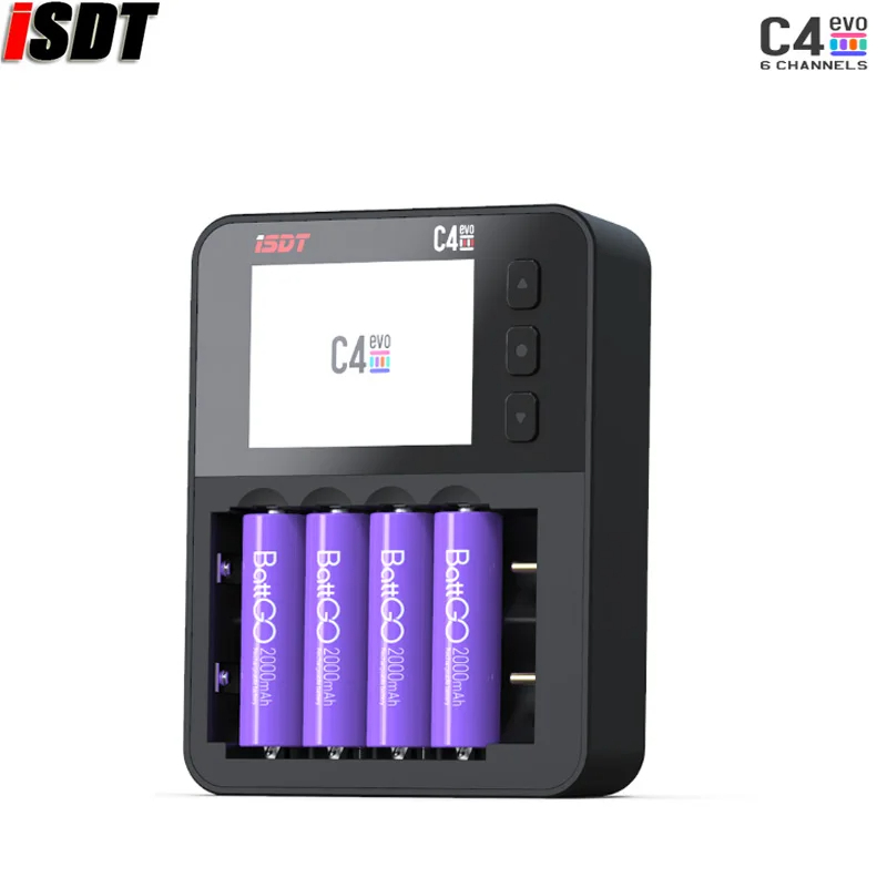 ISDT C4 EVO Smart Battery Charger with Type-C QC3.0 Output for AA AAA ...