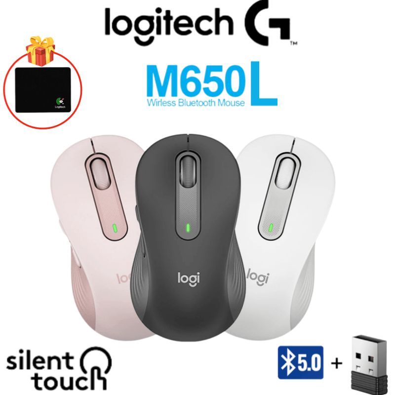 Logitech M650L Wireless Mouse USB Bluetooth Mouse Mute Gaming Mouse ...