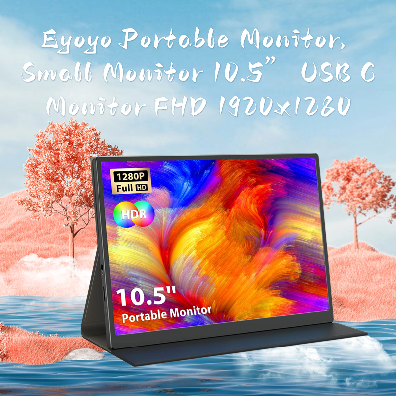Eyoyo Portable Monitor, Small Monitor 10.5” USB C Monitor FHD 1920x1280 ...