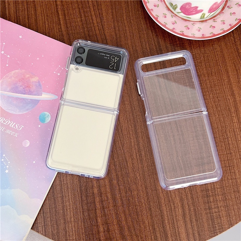 Slim Electroplated Button Transparent Case Cover Samsung Z Flip 5 Z ...