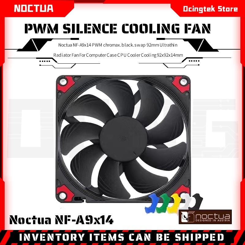 Noctua NF-A9x14 PWM chromax.black.swap 92mm Ultrathin Radiator Fan For ...