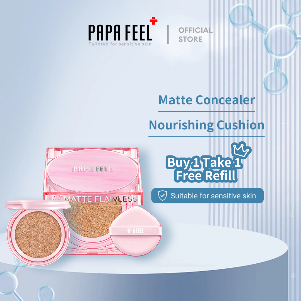PAPA FEEL Matte Concealer Translucent BB Cushion 11g+11g With Refill ...