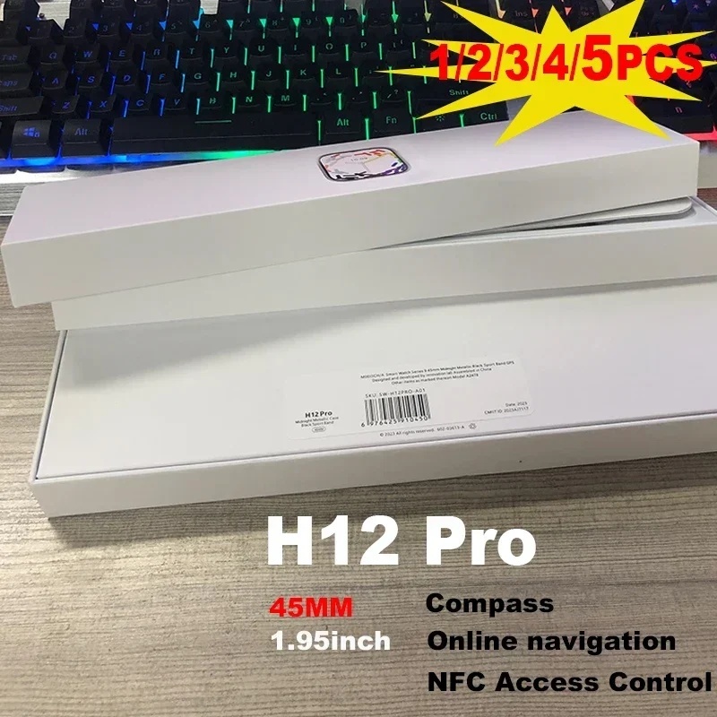 2023 Original H12 Pro Smart Watch Series 9 Compass Women NFC Wireless ...