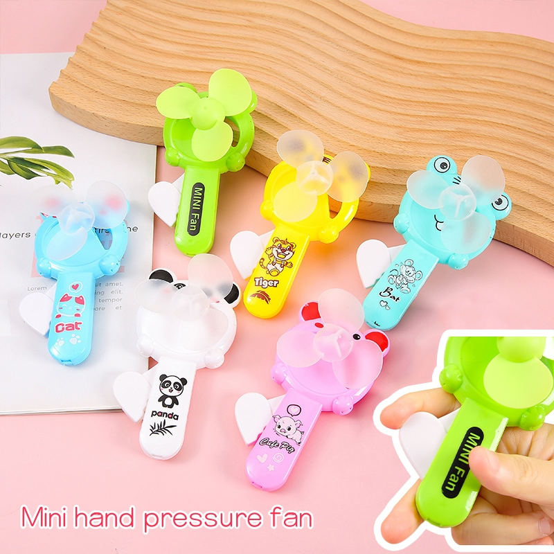 Summer Cartoon Hand Pressure Fan Mini Portable Small Fan Push Type Hand ...