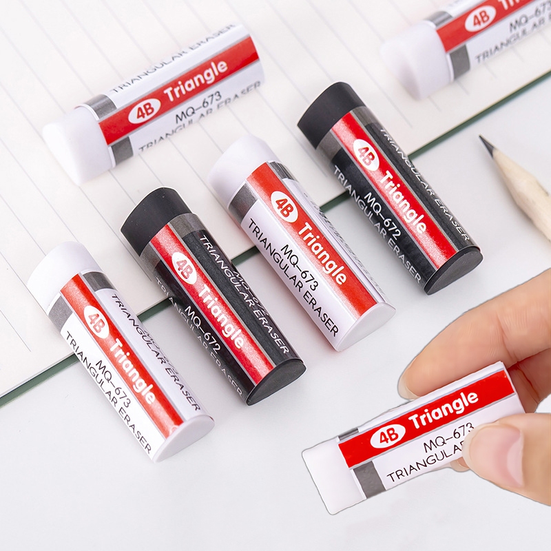 4b Triangle Eraser Black White Art Dedicated Eraser Dandruff Clean ...