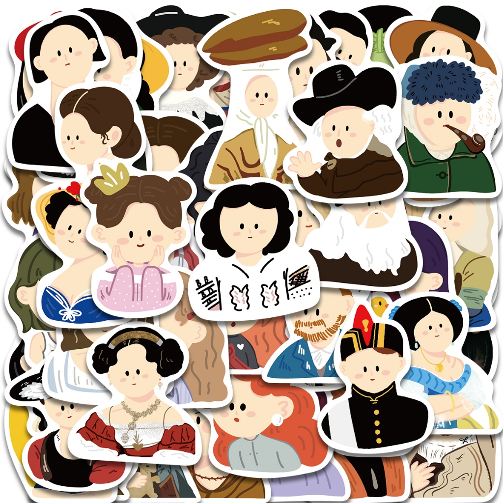 50 pcs Famous painting character avatar stickers Graffiti Cartoon ...