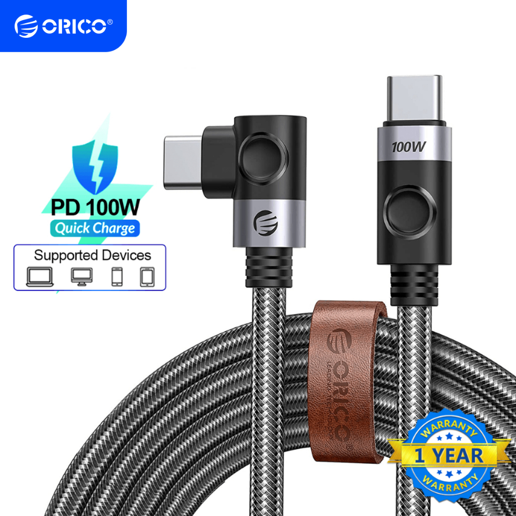 ORICO USB C to C Cable 100W PD 5A Super Fast Laptop Charger Type C Charging Cable Braided Nylon ...