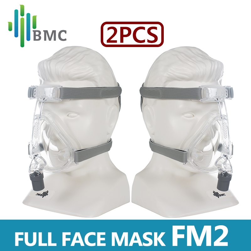 [2PCS]BMC FM2 Full Face Mask CPAP Auto CPAP APAP BIPAP Machine Size S/M ...
