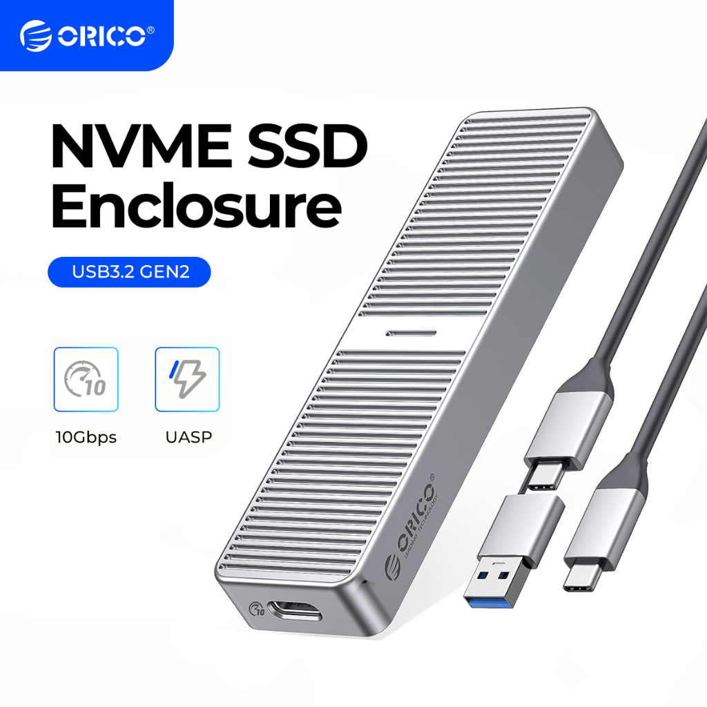 ORICO Upgraded Aluminum M.2 NVMe SSD Enclosure to USB C USB 3.2/3.1 Gen ...