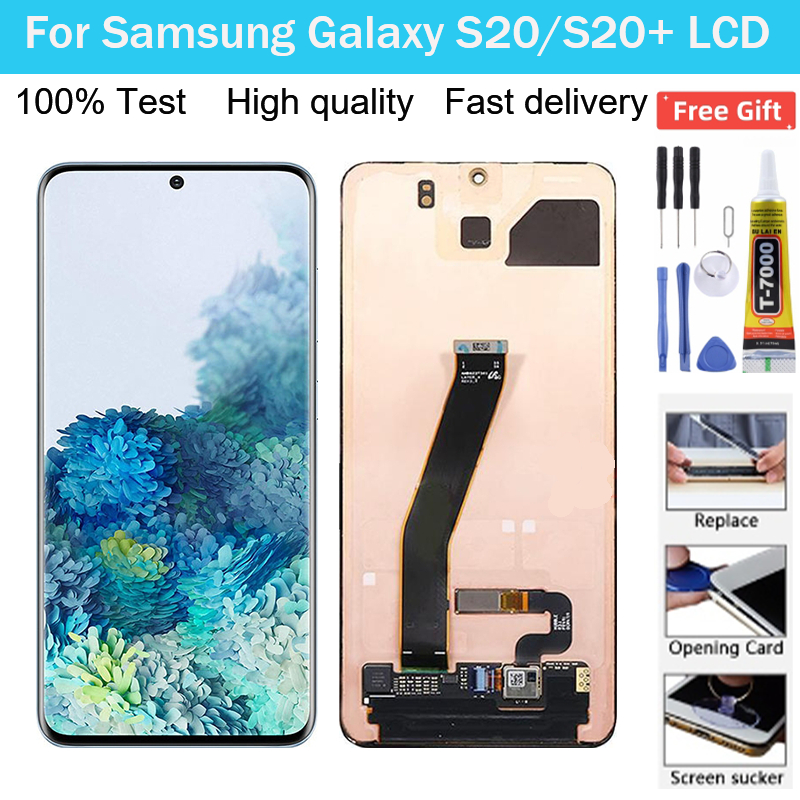 Original AMOLED Samsung Galaxy S20 4G 5G LCD Display Touch Screen With Frame Replacement ...