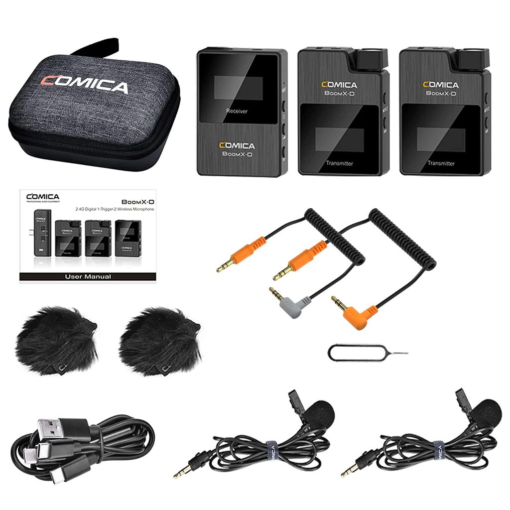 COMICA BoomX-D One-Trigger-Two 2.4G Dual-Channel Wireless Microphone ...
