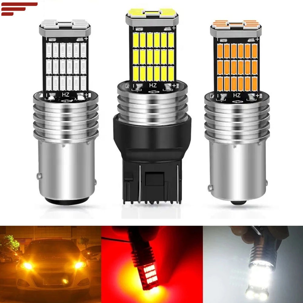 1pcs 1156 1157 T20 PY21W 7440 7443 3156 3157 canbus led 4014 45SMD Lights DRL car led turn ...