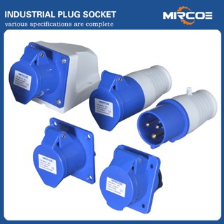 16A/32A 3pin 4pin 5pin Industrial Plug Inudstrial Connector Coupler Panel Socket Straight ...