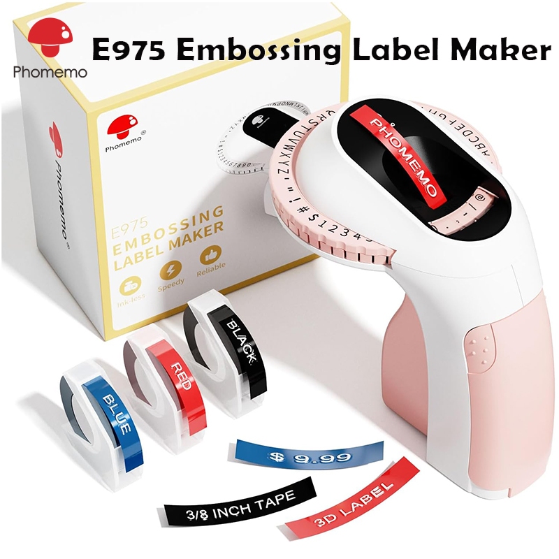 Phomemo 3D Embossing Label Maker E975 Portable Manual Labeling Machine ...