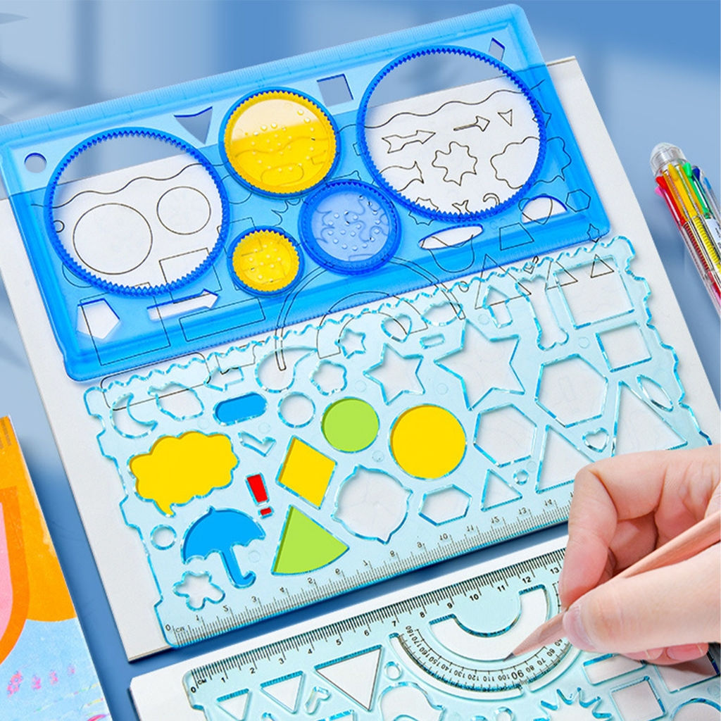 Student Painting Ruler Multifunctional Template Ruler Set Variety Ten ...