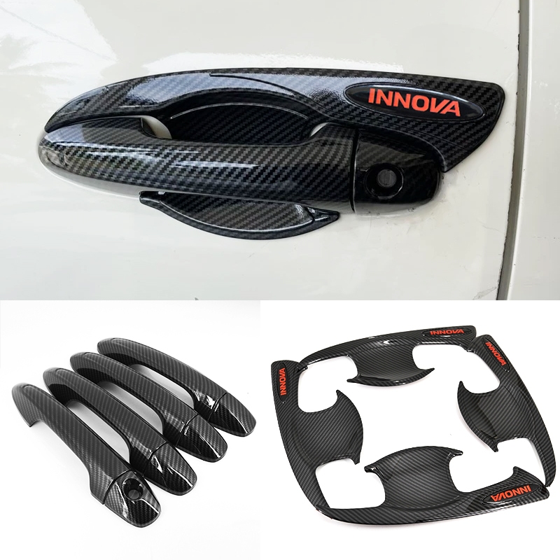 For INNOVA 2016-2025 carbon fiber pattern car door handle bowl cover ...
