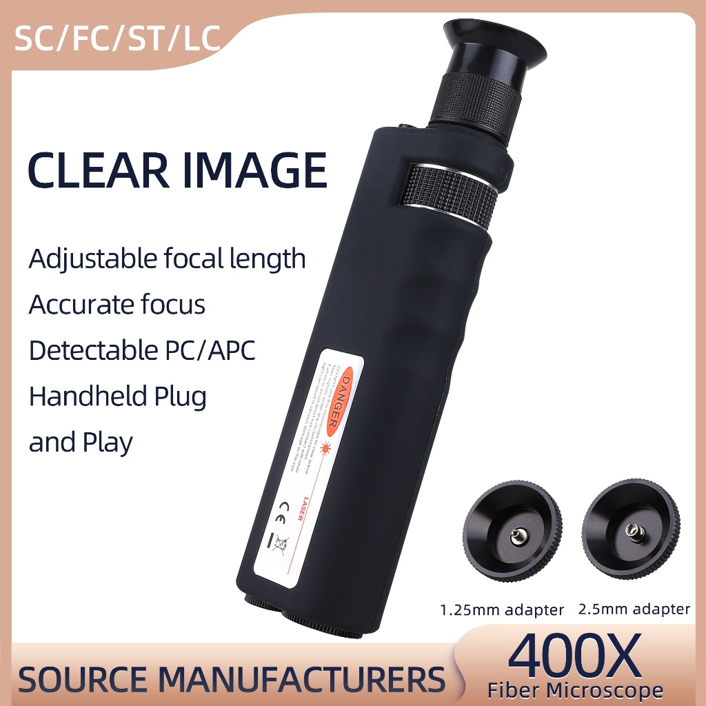 400x Fiber Optic Microscope Scope Magnification Handheld CL Light Fiber ...