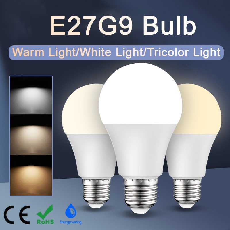 【Buy 1 Take 1】E27 LED Bulb Light Plastic Covered White Light Warm Light ...