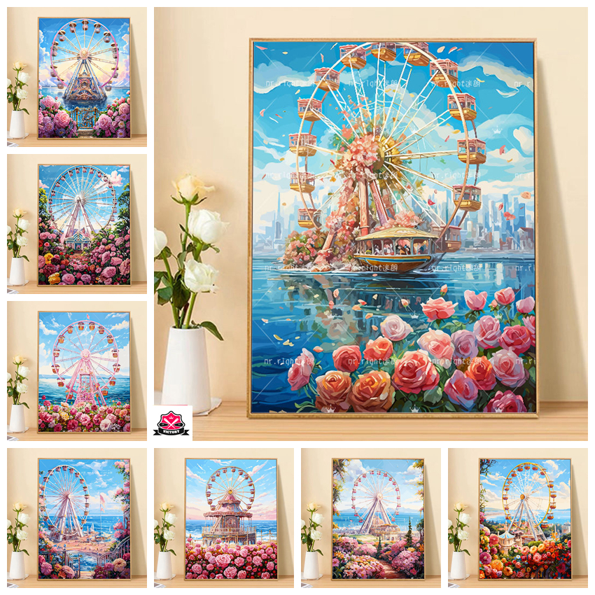 Victory -30*40cm/40*50cm-paint by numbers-Ferris Wheel Digital Oil ...