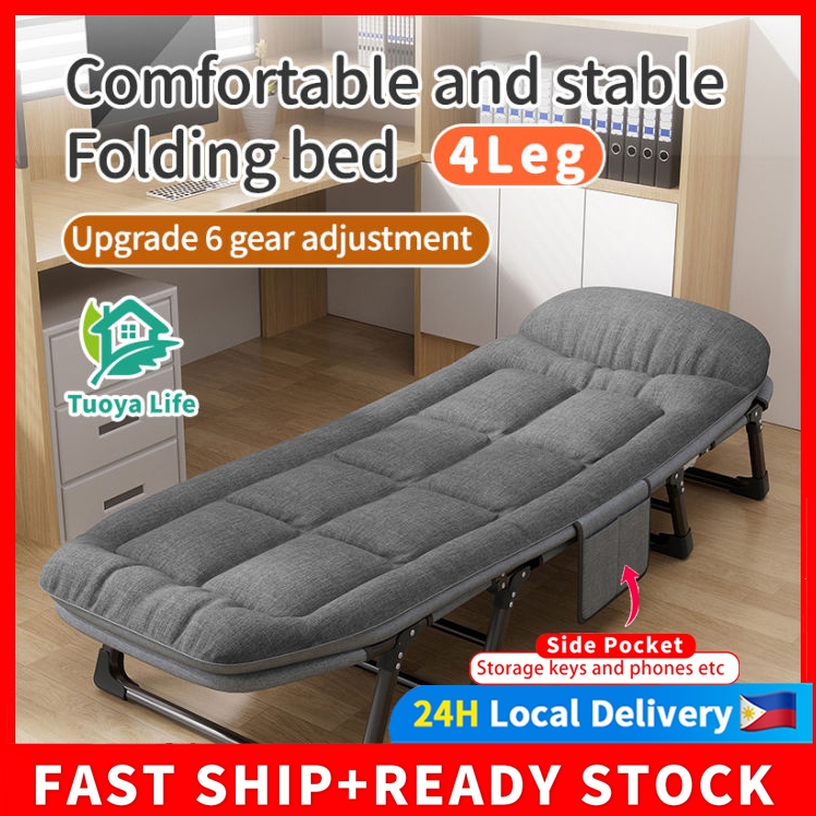 American folding bed with mat and Side storage bag Portable Folding ...