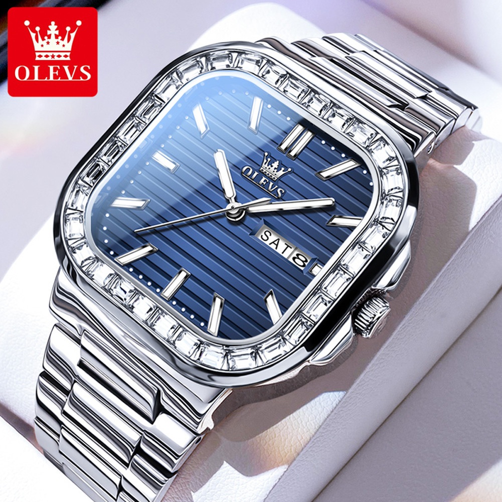 OLEVS Watch For Men Waterproof Original With Box Stainless Steel Strap ...