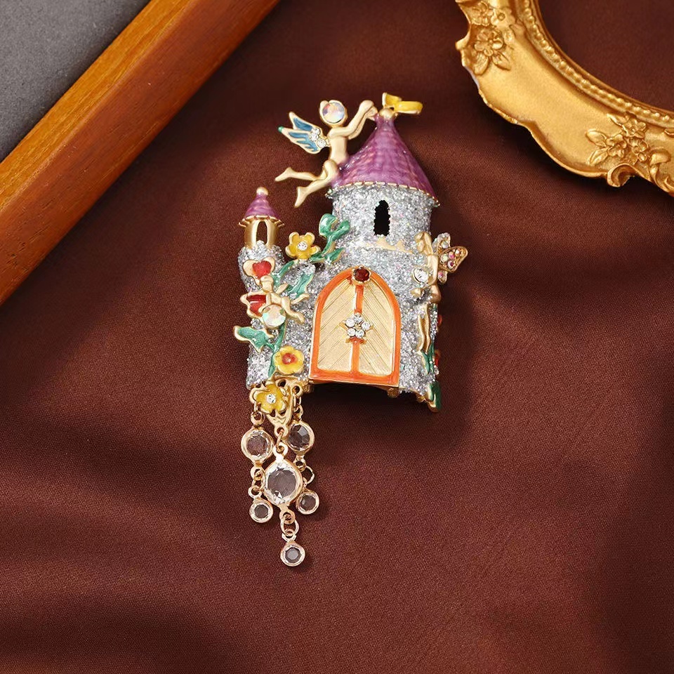 Medieval Vintage Fantasy Fairy Tale Castle Chest Pin Women's Fashion ...