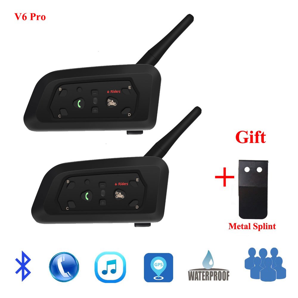 V6 Pro 1200M Multi BT Intercom Wireless Motorcycle Bluetooth Casco ...