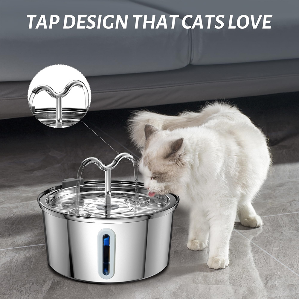 3.2L Automatic Cat Fountain Stainless Steel Pet Water Feeder Dog Water ...