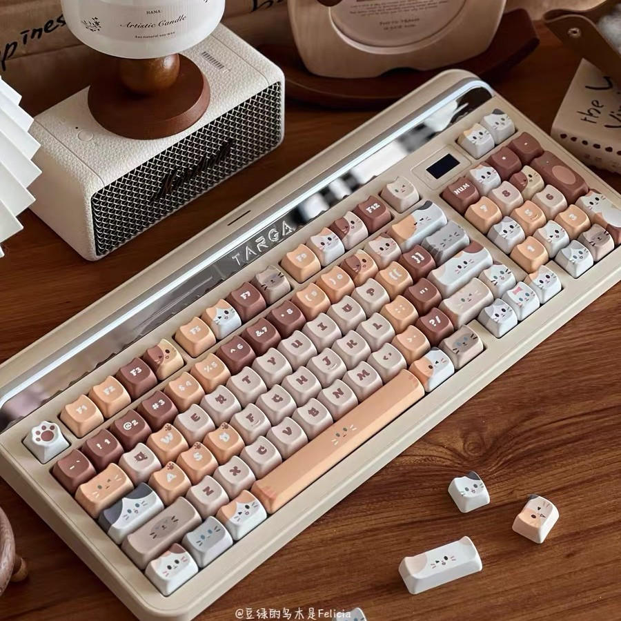 130+ Keys Meow Meow Stacking Keycaps MAO Height PBT Material Keycap ...