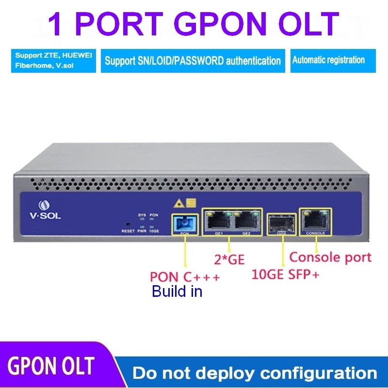 GPON OLT 1:128 Compatibile XPON ONU SNMP 1PORT FTTH Mini Telnet CLI WEB ...