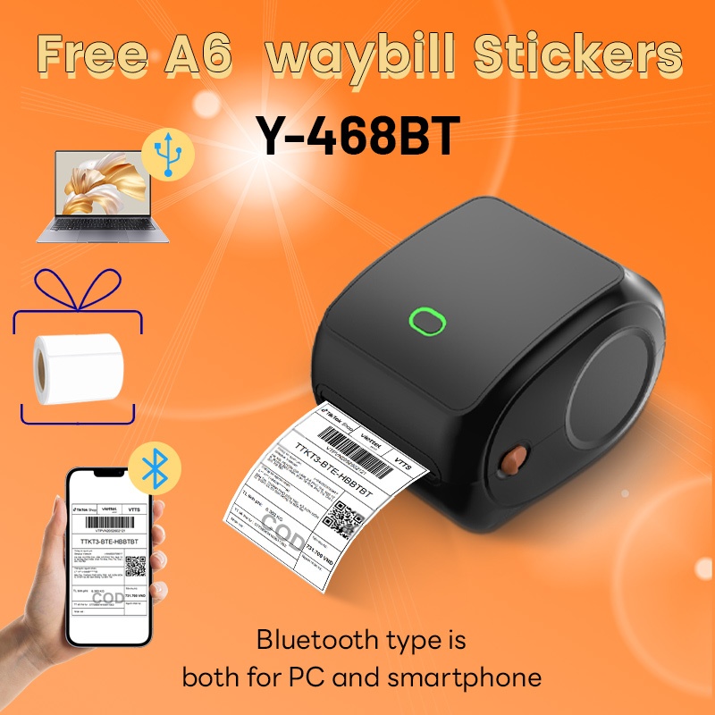 Flashlabel Professional A6 Waybill Printer-Y468, USB & Bluetooth ...