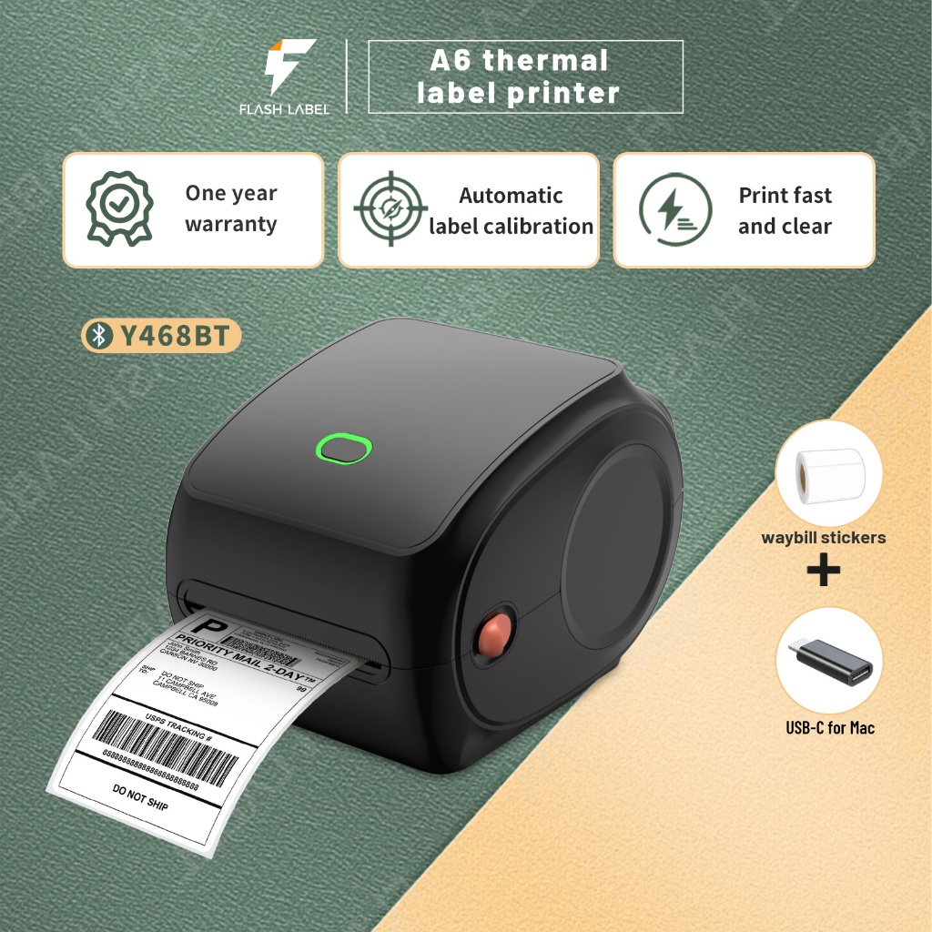A6 Waybill Printer- Y468, Bluetooth/Cellphone USB 4 inches Thermal ...