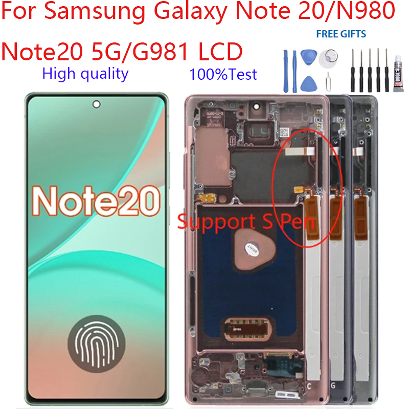 'No burns or aging'Note20 5G Super Amoled 6.7" LCD For Samsung Galaxy ...