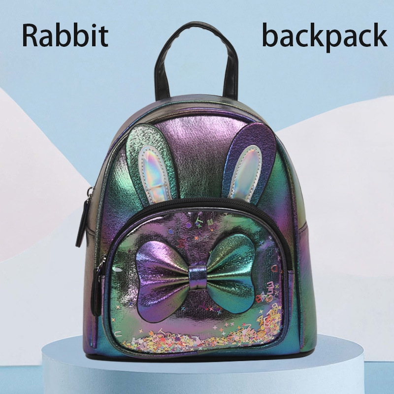Bag for Kids Girl Sequin Bunny School Backpack for Kids Girl Casual Bow ...