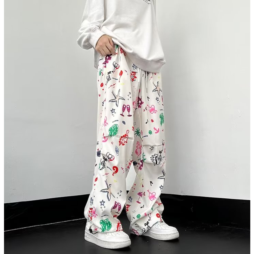 Street Wear Doodle Pantalon For Women Tide Hip-Hop Pants For Women ...
