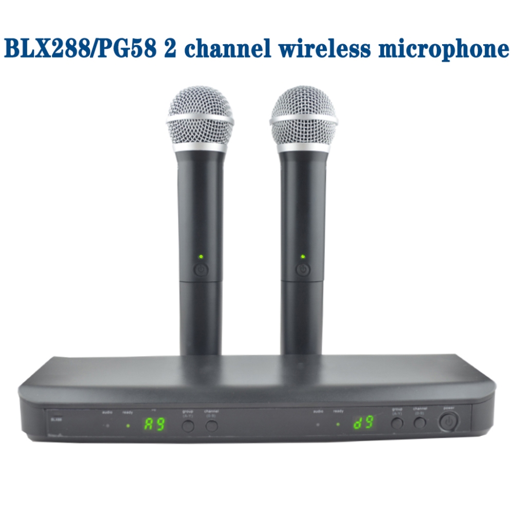 BLX288 wireless microphone with 2 channel PG58 handheld mic 80m ...