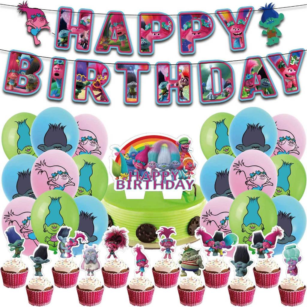 Colorful Magic Elf Latex Party Balloon Banner Trolls for Children Adult ...
