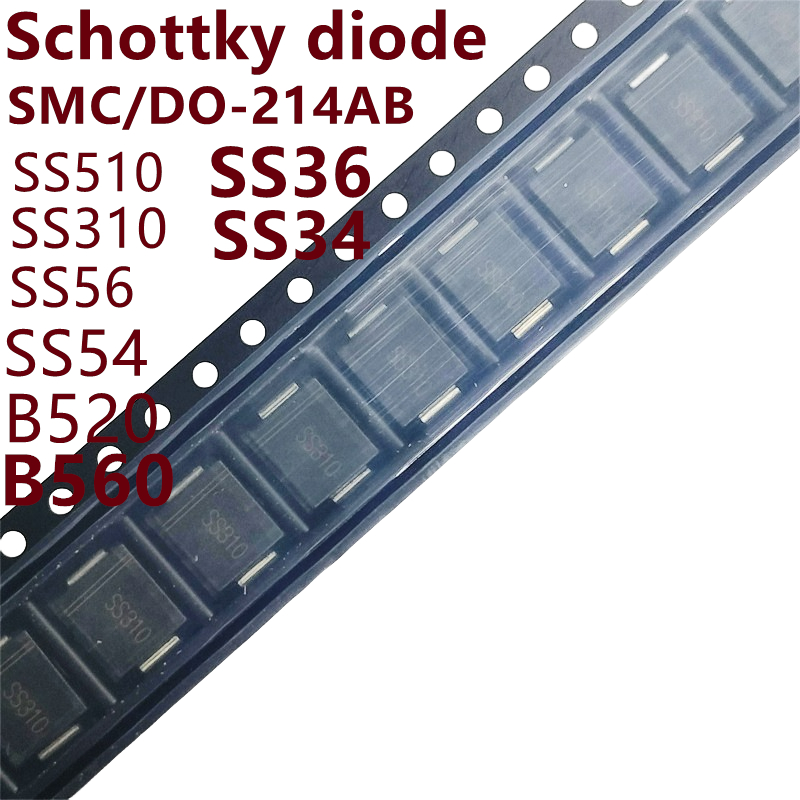 50pcs/lot Shoteki Diode SMC/DO-214AB SS34 SS36 SS310 SS54 SS56 SS510 ...