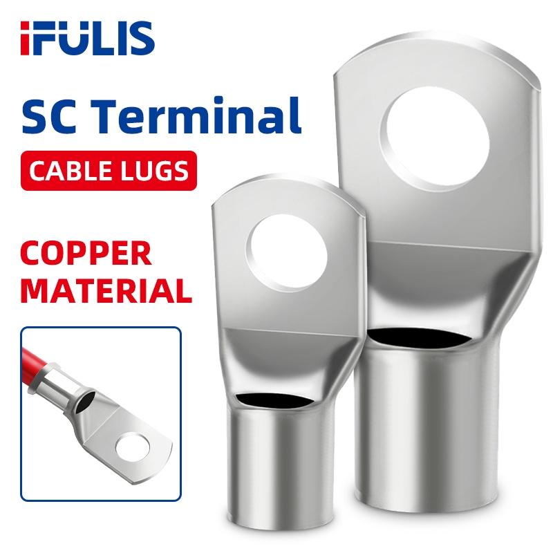 SC16-6 SC25-8 SC35-8 SC1.5-95mm² Tinned Thicken Copper Lugs Ring Bolt ...