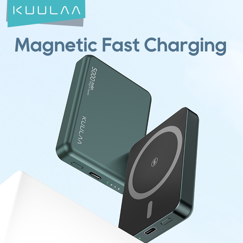 KUULAA 5000mAh Magnetic Wireless PowerBank for iPhone 15/14/13/12 ...