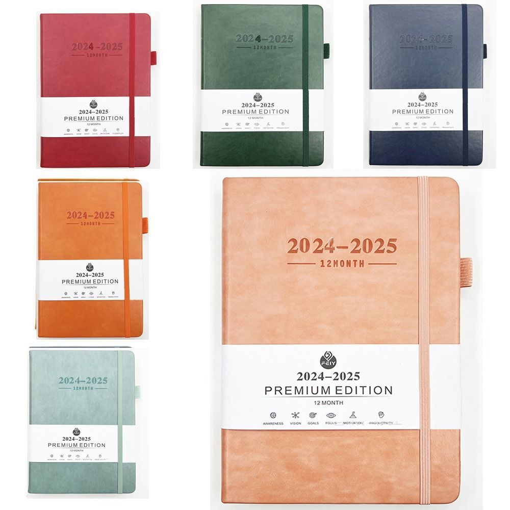 BLISS 2024 Daily Planner, PU Leather 365-Days A5 Weekly Notebook ...
