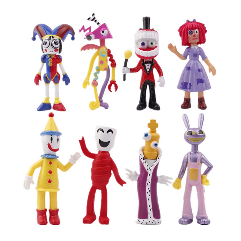 8Pcs/Set The Amazing Digital Circus Anime Action & Toy Figures Pomni ...