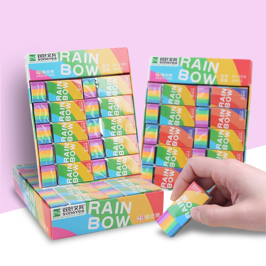 Rainbow Eraser 2B Eraser Non-Marking Eraser Clean Color Art Pencil ...