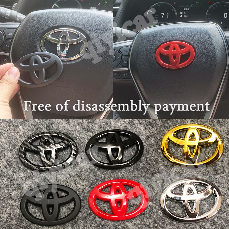 【TOYOTA】 Car Sticker Steering Wheel Emblem Logo Badge Decals Car ...